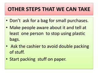 Stop using plastic bags | PDF