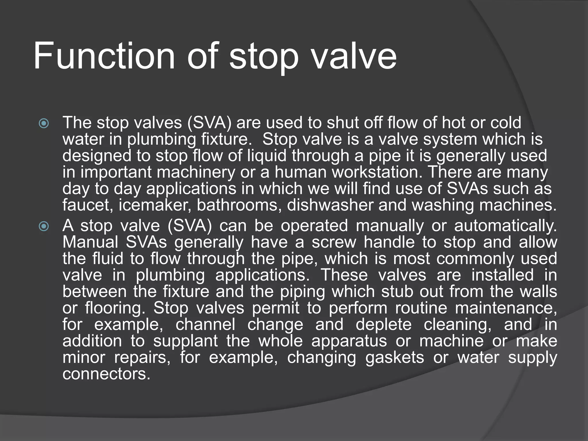Stop Valve-Types and Working | PPTX