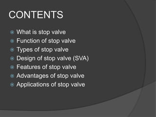 Stop Valve-Types and Working | PPTX