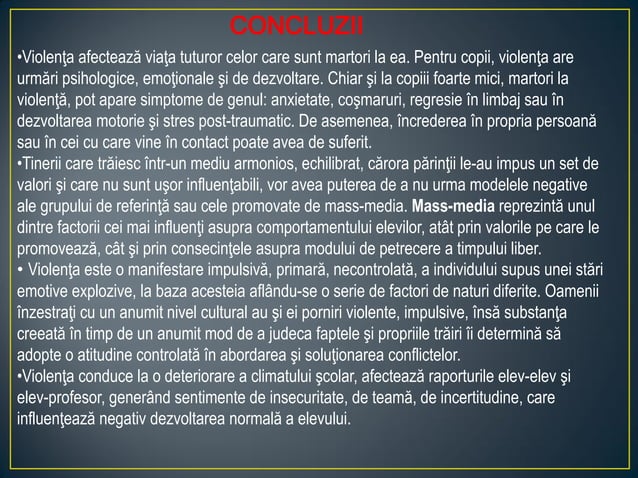 Stop violenta baciu oana clasa a xag | PPT