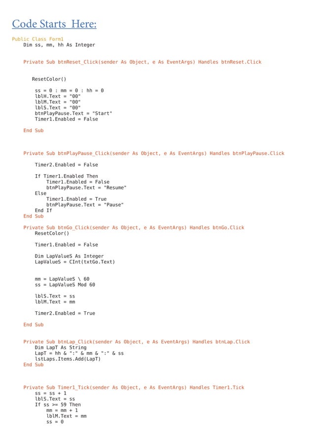 Stop watch and array | PDF