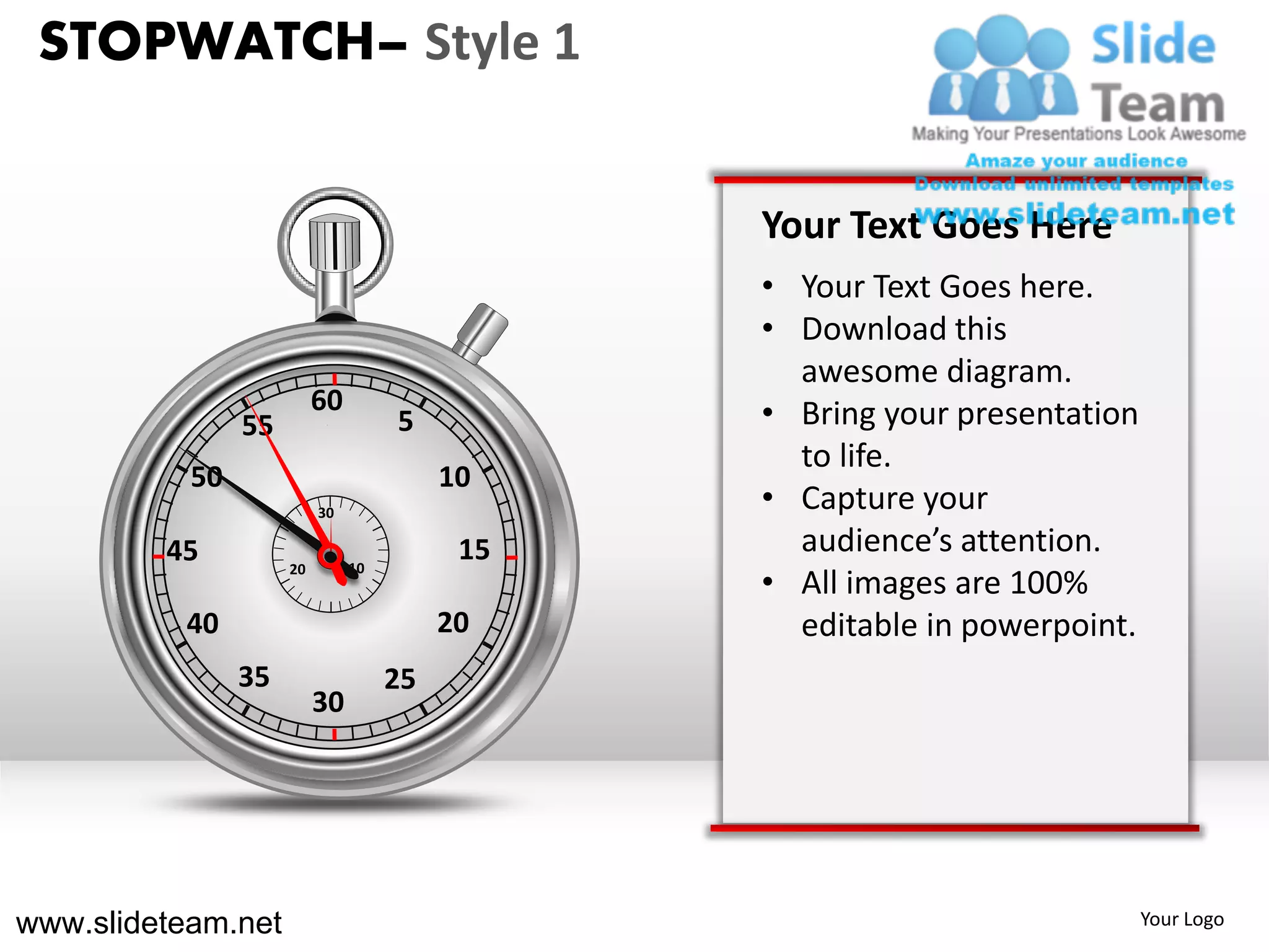 Stopwatch clock race measuring design 1 powerpoint ppt templates. | PDF