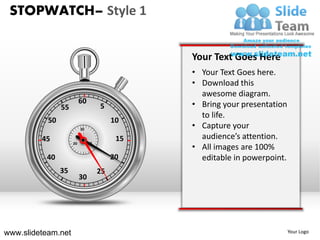 Stopwatch clock race measuring design 1 powerpoint ppt templates. | PDF