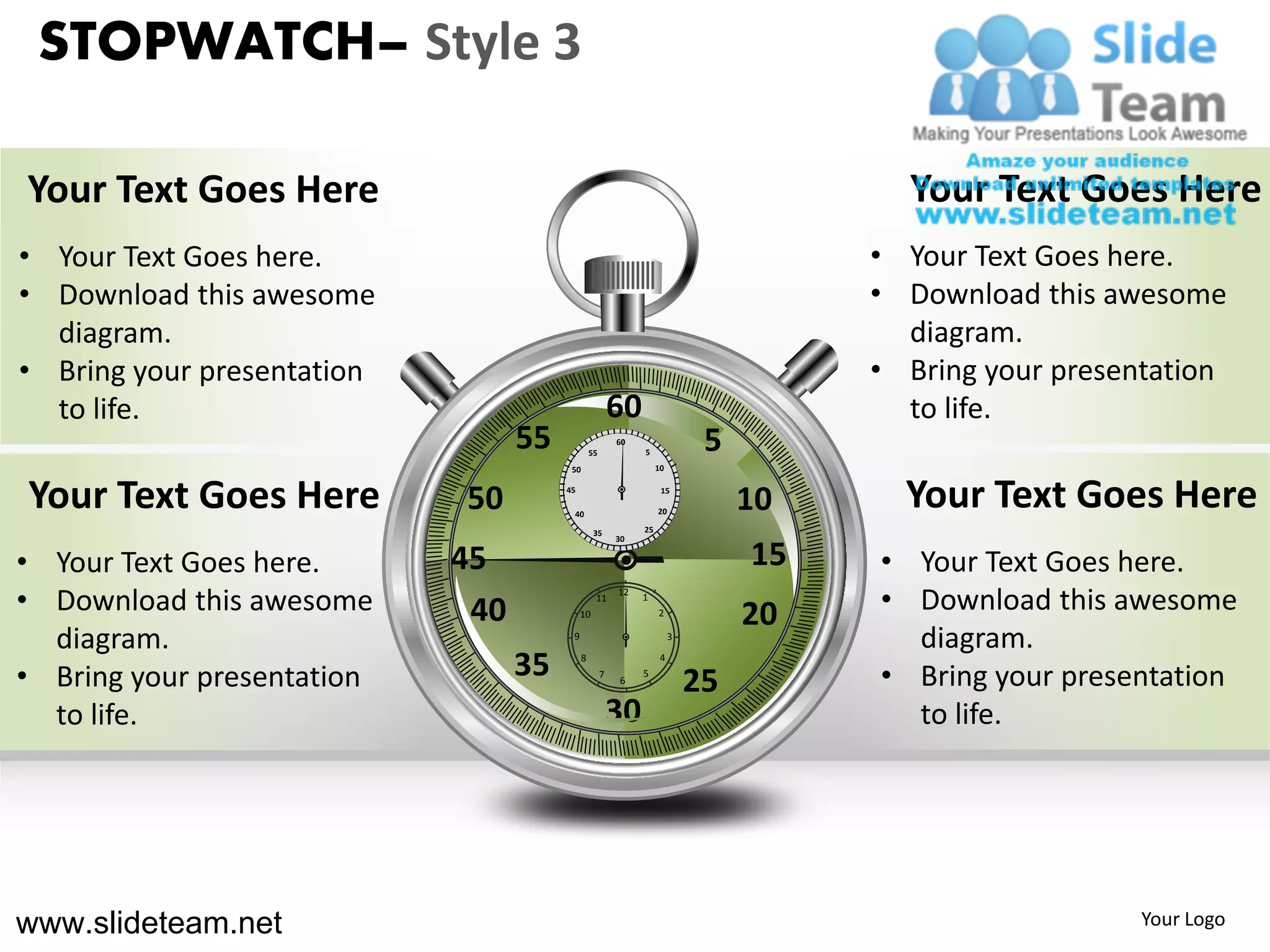 Stopwatch design 3 powerpoint ppt slides. | PPT