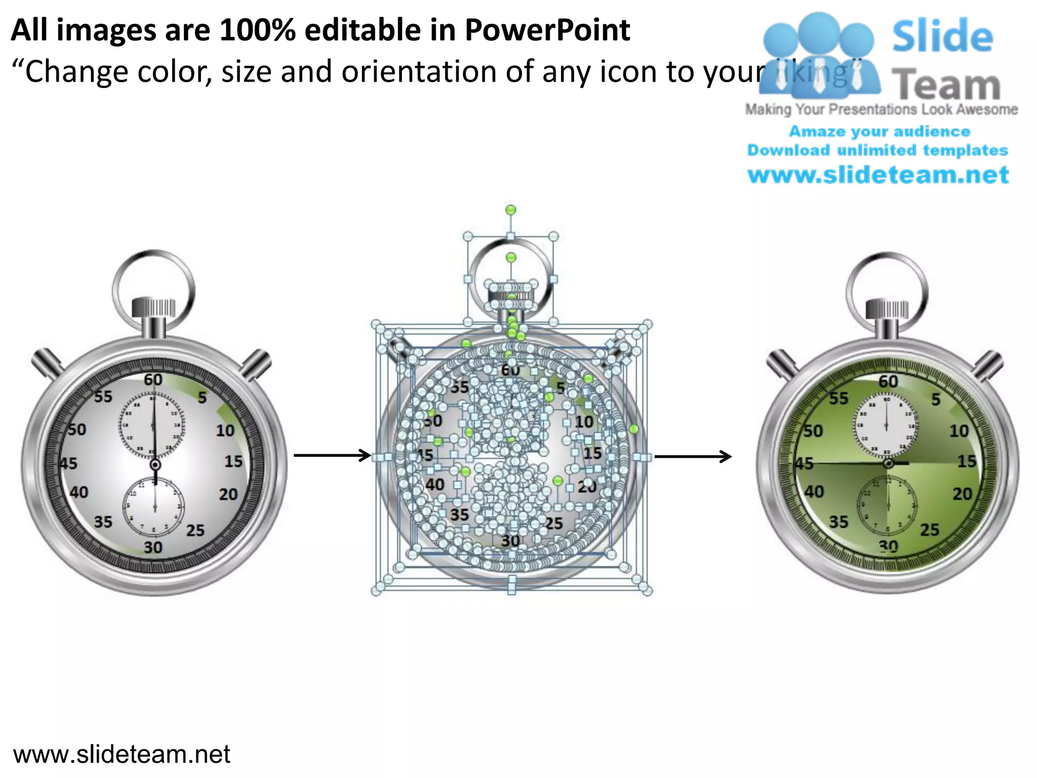 Stopwatch design 3 powerpoint ppt slides. | PPT