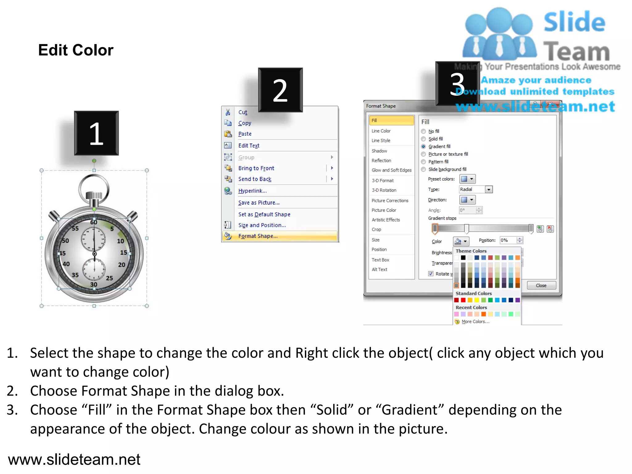 Stopwatch design 3 powerpoint ppt slides. | PDF