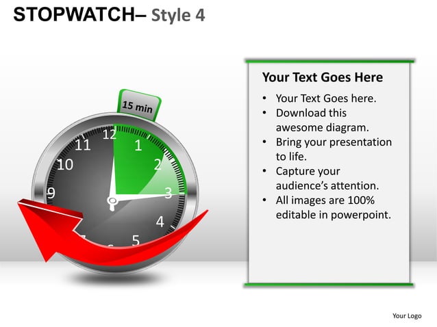 Stopwatch style 4 powerpoint presentation templates | PPT