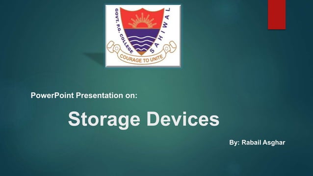 Storage devices | PPTX