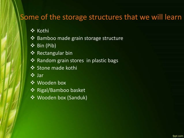 TRADITIONAL STORAGE STRUCTURES | PPTX | Gardening | Home & Garden