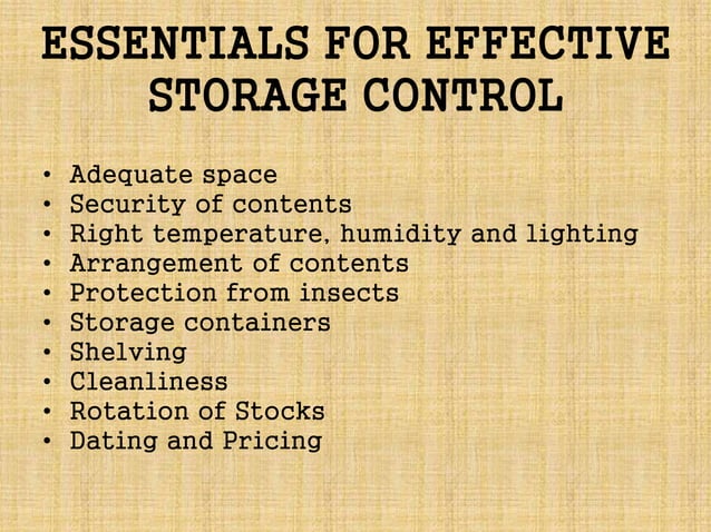 STORAGE / STOREROOM CONTROL | PPTX