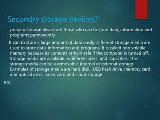 secondry storage ahsan warraich | PPT