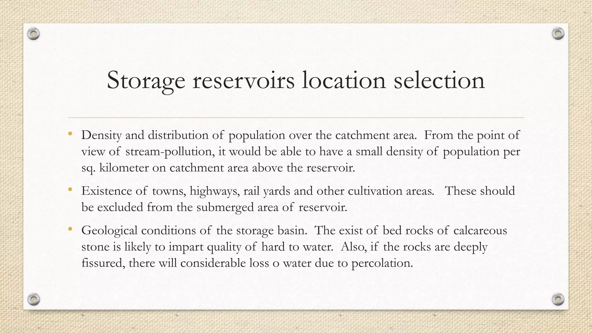 Storage and distribution reservoirs | PPTX
