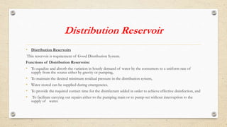 Storage and distribution reservoirs | PPTX