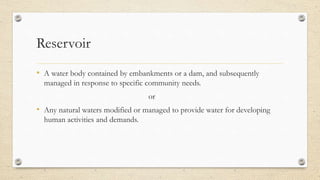 Storage and distribution reservoirs | PPTX