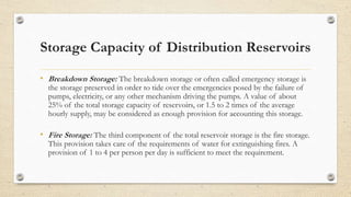 Storage and distribution reservoirs | PPTX