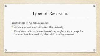 Storage and distribution reservoirs | PPTX