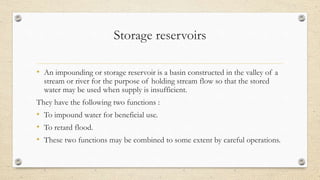 Storage and distribution reservoirs | PPTX
