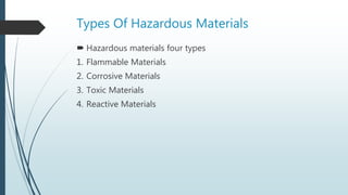 Storage and handling od hazardous materials | PPTX | Indoor ...