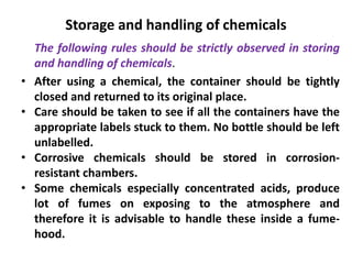 Storage and handling of chemicals | PPTX
