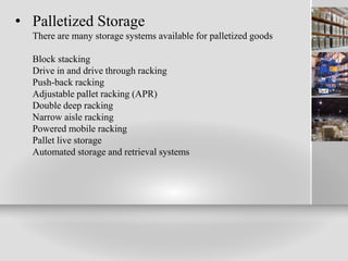 Storage and handling systems (palletized) | PPTX