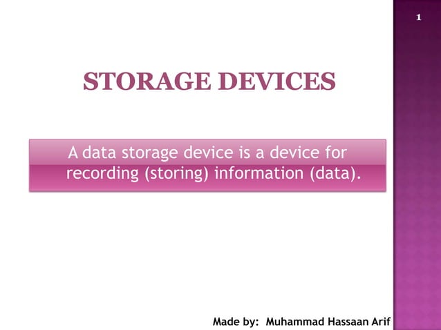 Storage and memory devices | PPT
