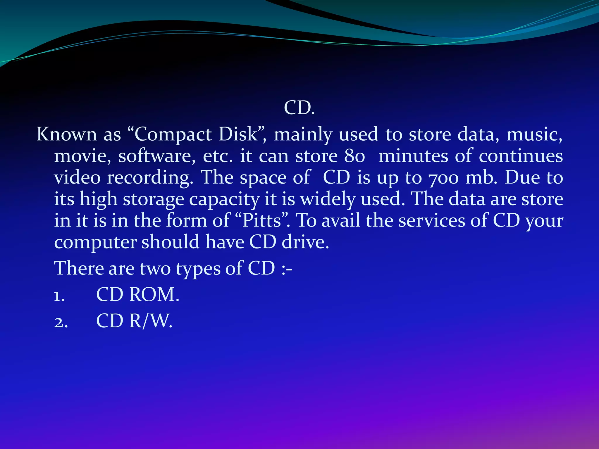Storage and memory devices grade 4 | PPTX