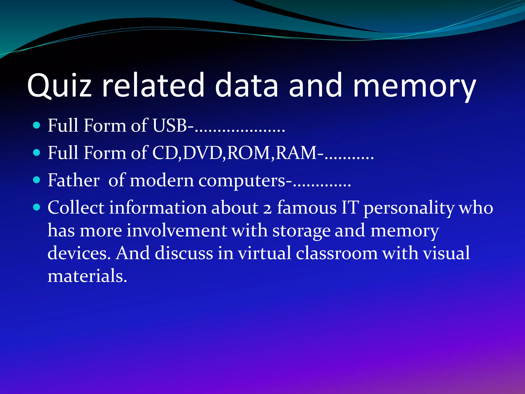 Storage and memory devices grade 4 | PPTX