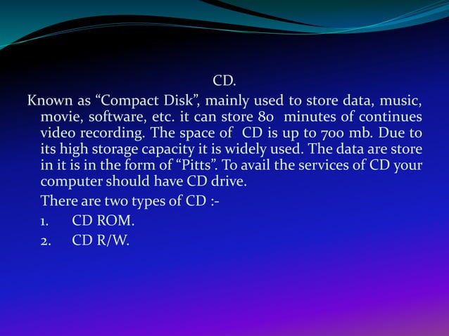Storage and memory devices grade 4 | PPTX