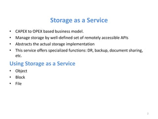 Storage as a service and OpenStack Cinder | PPT