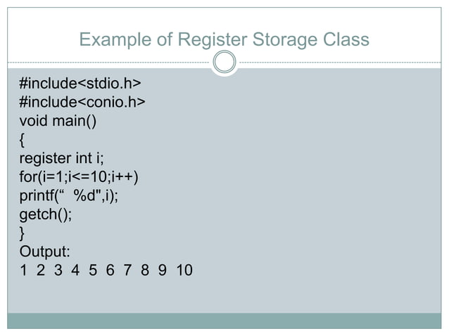 Storage class in C Language | PPTX