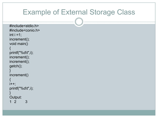 Storage Class In C Language Ppt