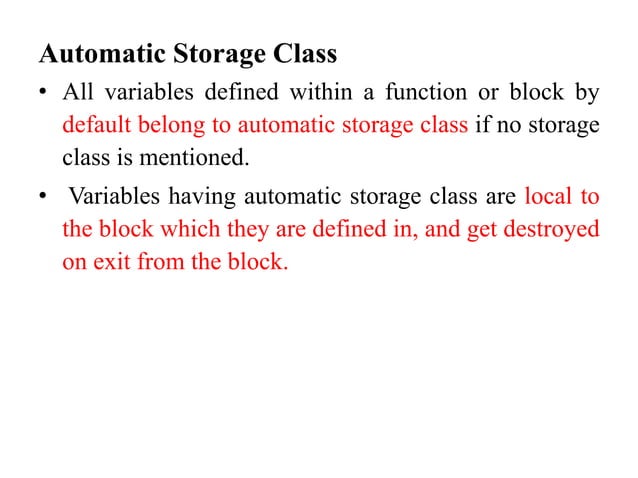 Storage class | PPTX