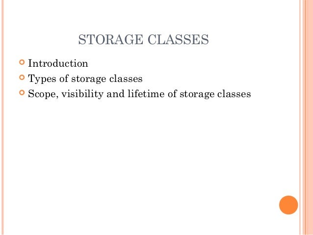 Storage classes