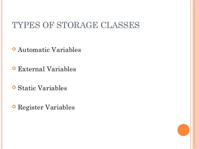 Storage classes