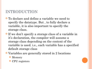 Storage classes | PPT