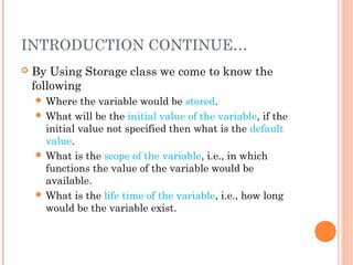 Storage classes | PPT