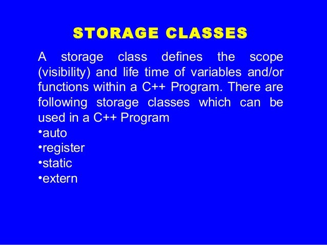 Storage classes