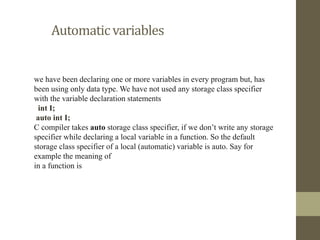 Storage classes | PPTX