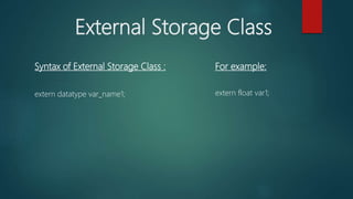 Storage classes in c++ | PPTX