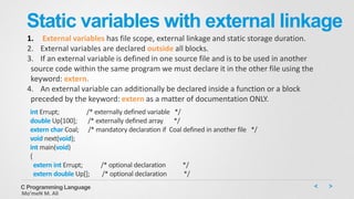 Storage classes, linkage & memory management | PPT