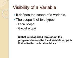 Storage classes in c language | PPTX