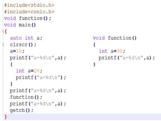 Storage Class in C Progrmming | PPT