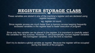 Storage class in c | PPTX