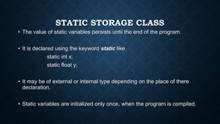 Storage class in c | PPTX