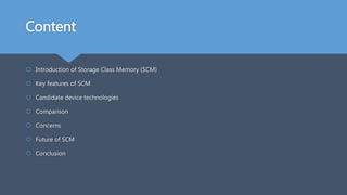 Storage class memory | PPTX