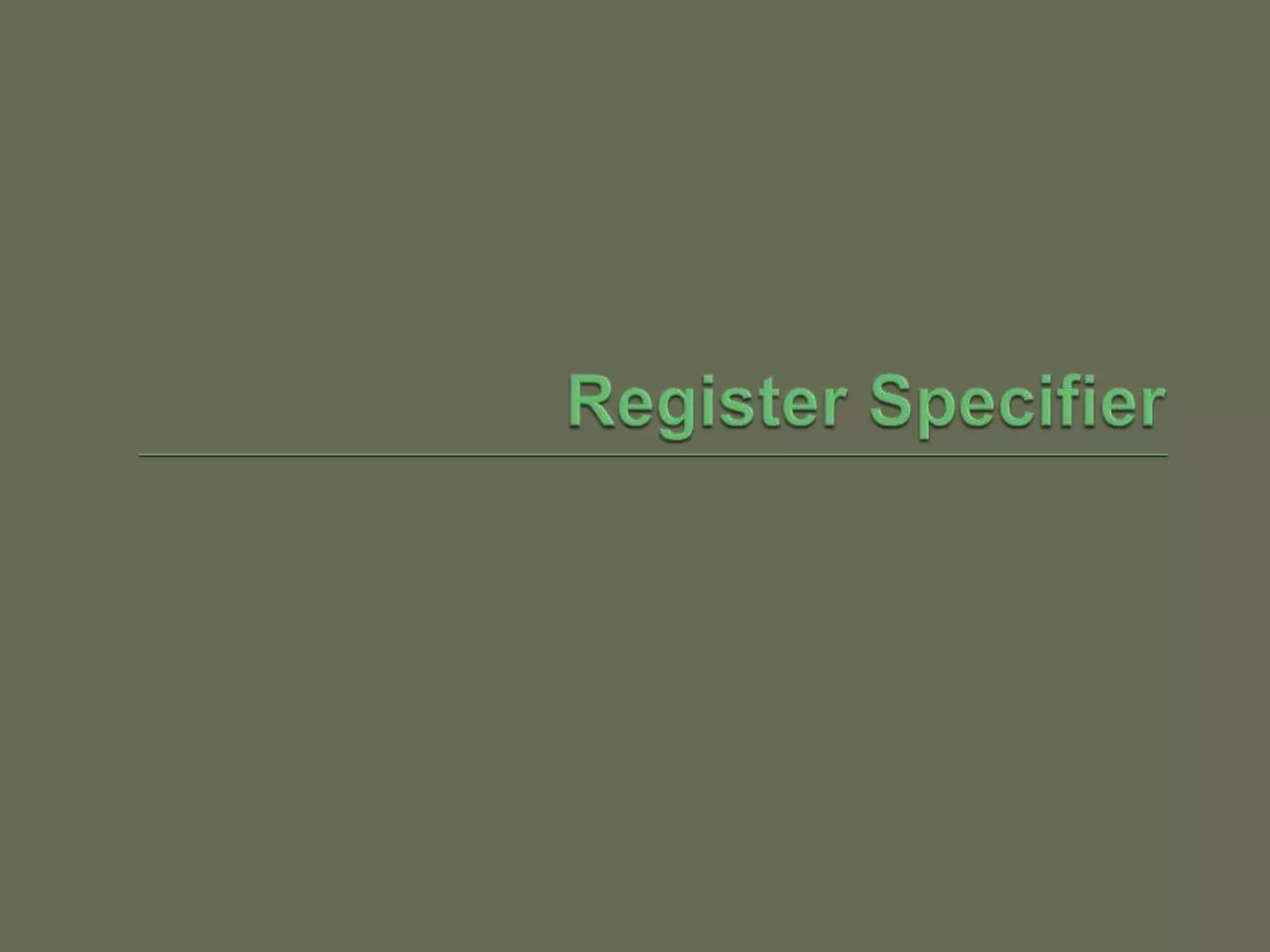 Storage Class Specifiers Ppt