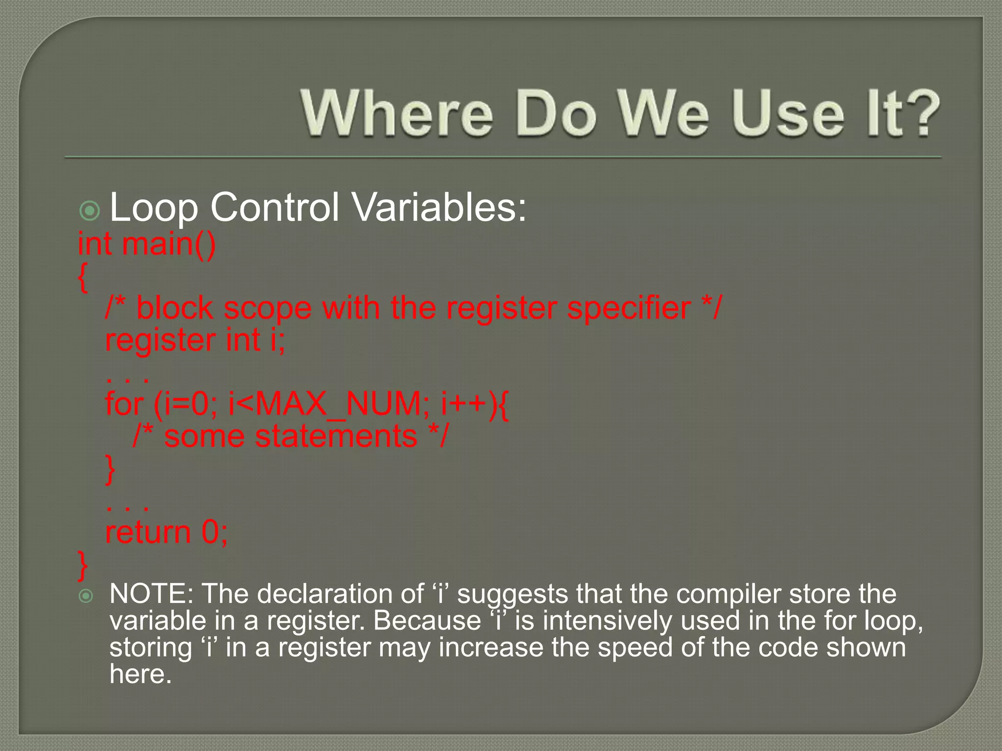 Storage Class Specifiers | PPT