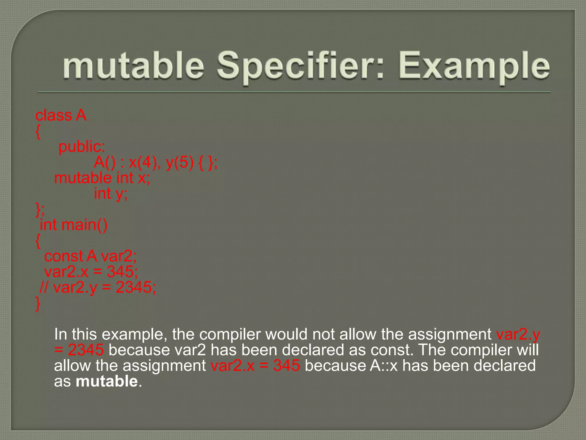 Storage Class Specifiers Ppt