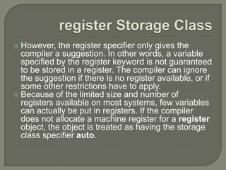 Storage Class Specifiers | PPT