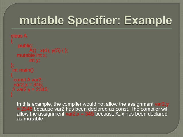 Storage Class Specifiers | PPT
